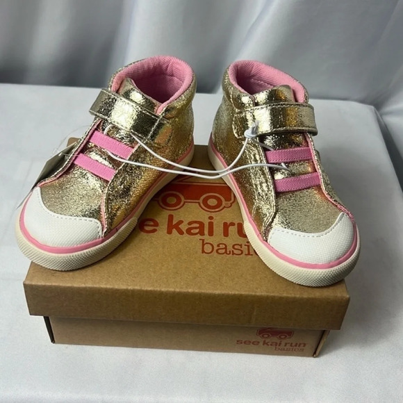 See Kai Run | Shoes | See Kai Run Sneakers Gold Kids High Tops Nwt In ...